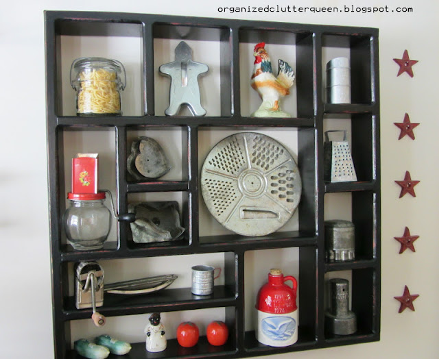 Red Kitchen Shadow Box Painted Black - Organized Clutter