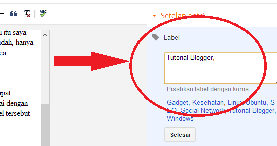 Cara Membuat Label/Kategori di Postingan Blogger - caratutorial.com