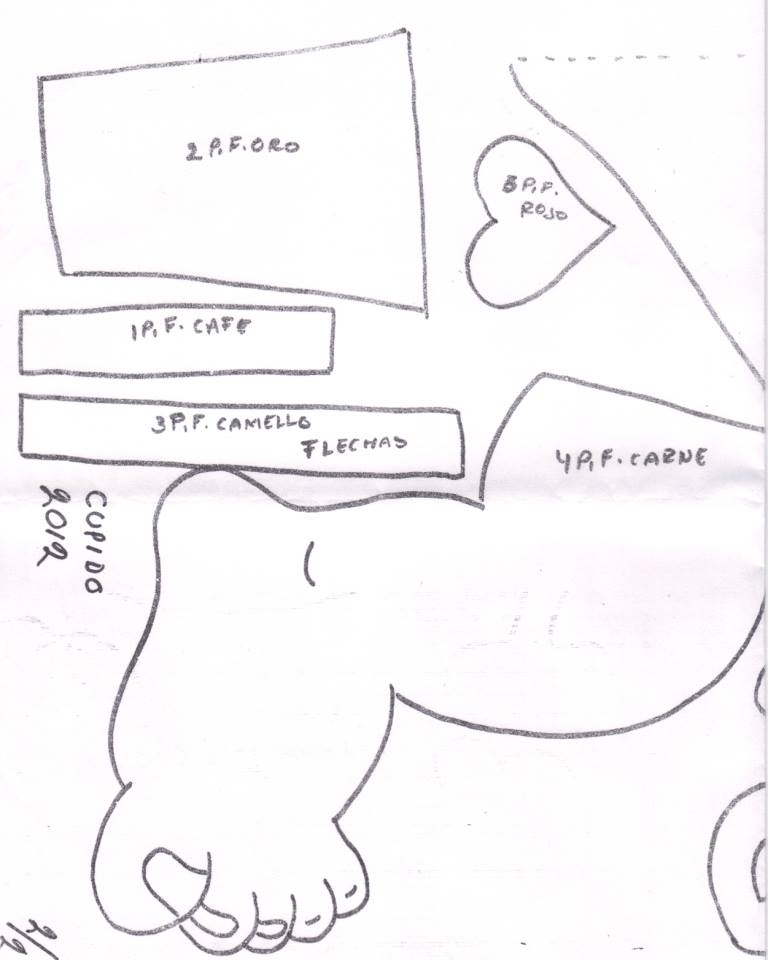 Moldes Cupido com Coração. - PAP Artesanato