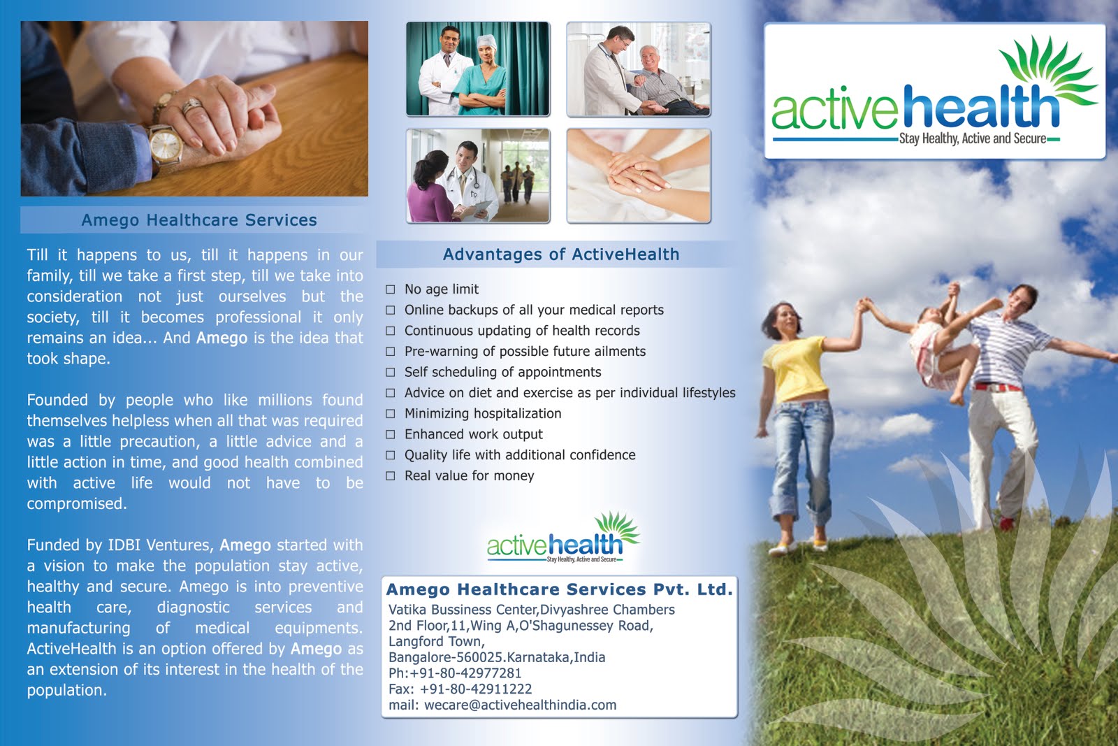 Design Guru: Active Health Insurance broucher for elders