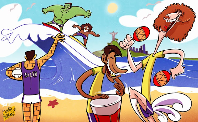 Omar Momani cartoons: A tribute to Brazil 2014