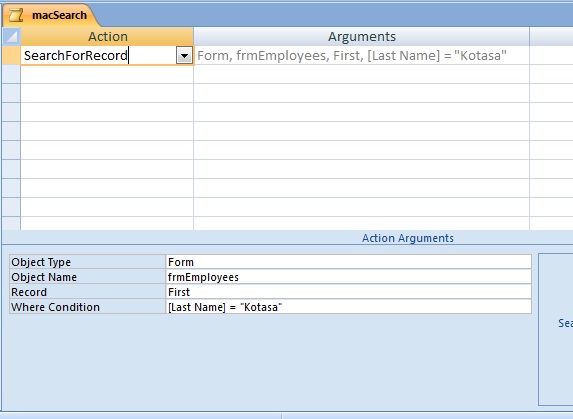 Search for Record Macro Action Access2007 ~ LEARN MS-ACCESS TIPS AND TRICKS