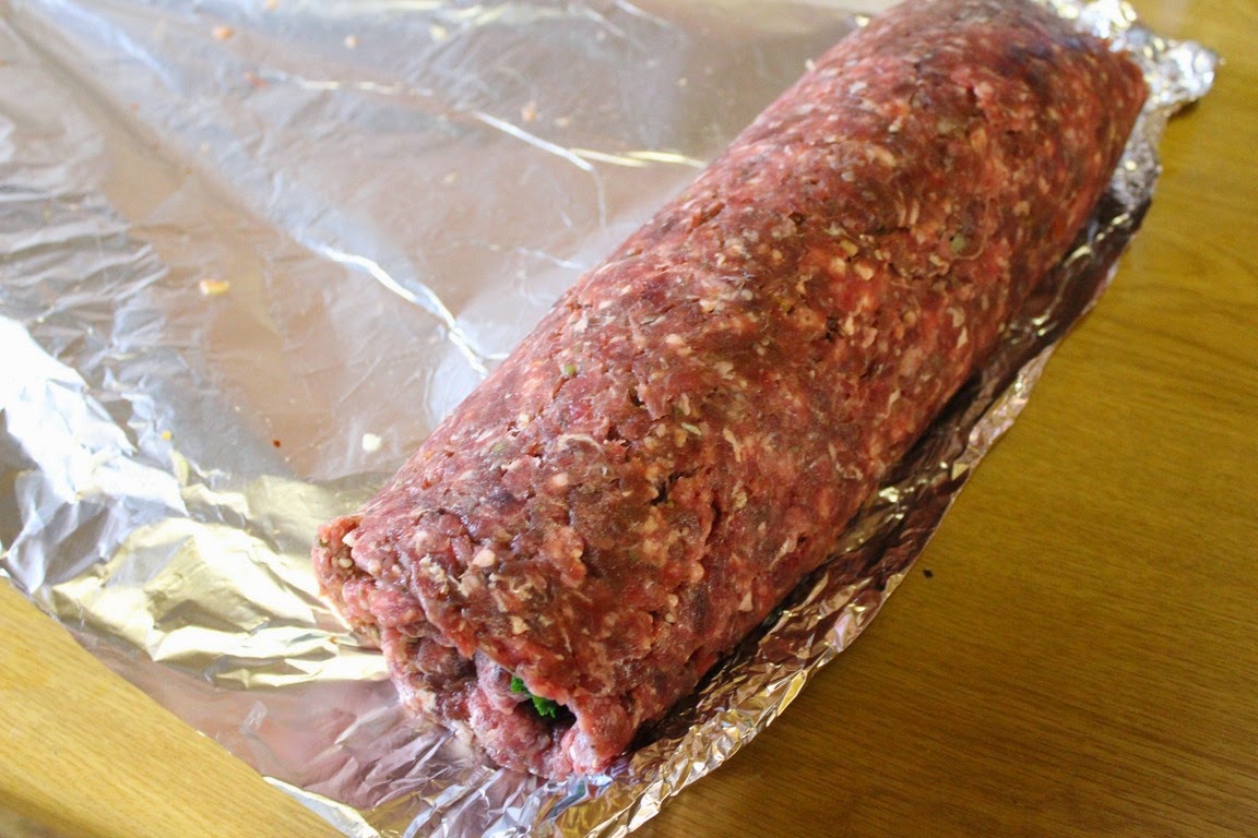 What I did last Saturday: Spinach & Cheese Meat Roll