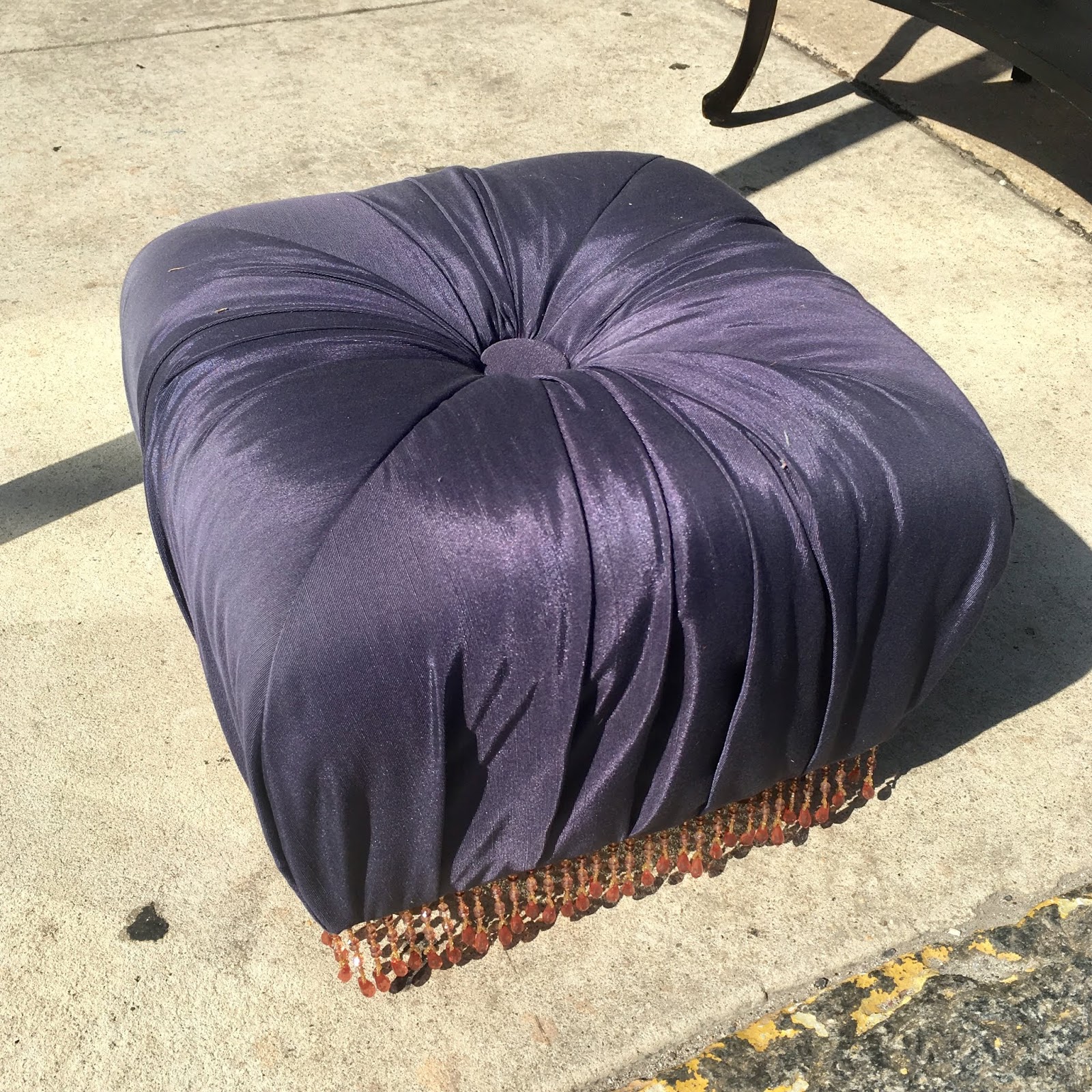 Uhuru Furniture & Collectibles: Muted Purple Tufted Foot Stool - $25 SOLD