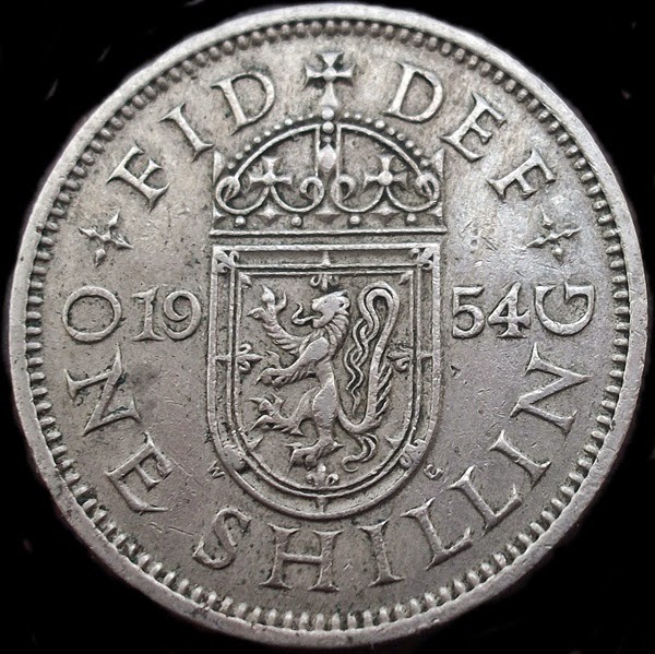 Monedas de México y el Mundo: Inglaterra: Un Chelin de 1954