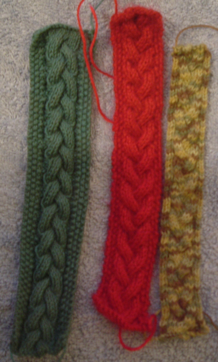 Stitch In Time: Simple plait cable knitted bookmarks