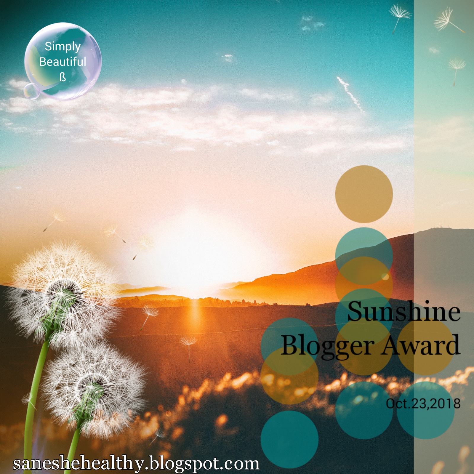 Health blog: Sunshine Blogger Award - Simply Beautiful