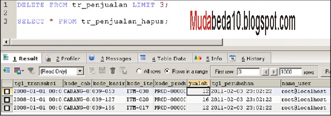 Cara Membuat Trigger di MySQL ~ MudaBeda