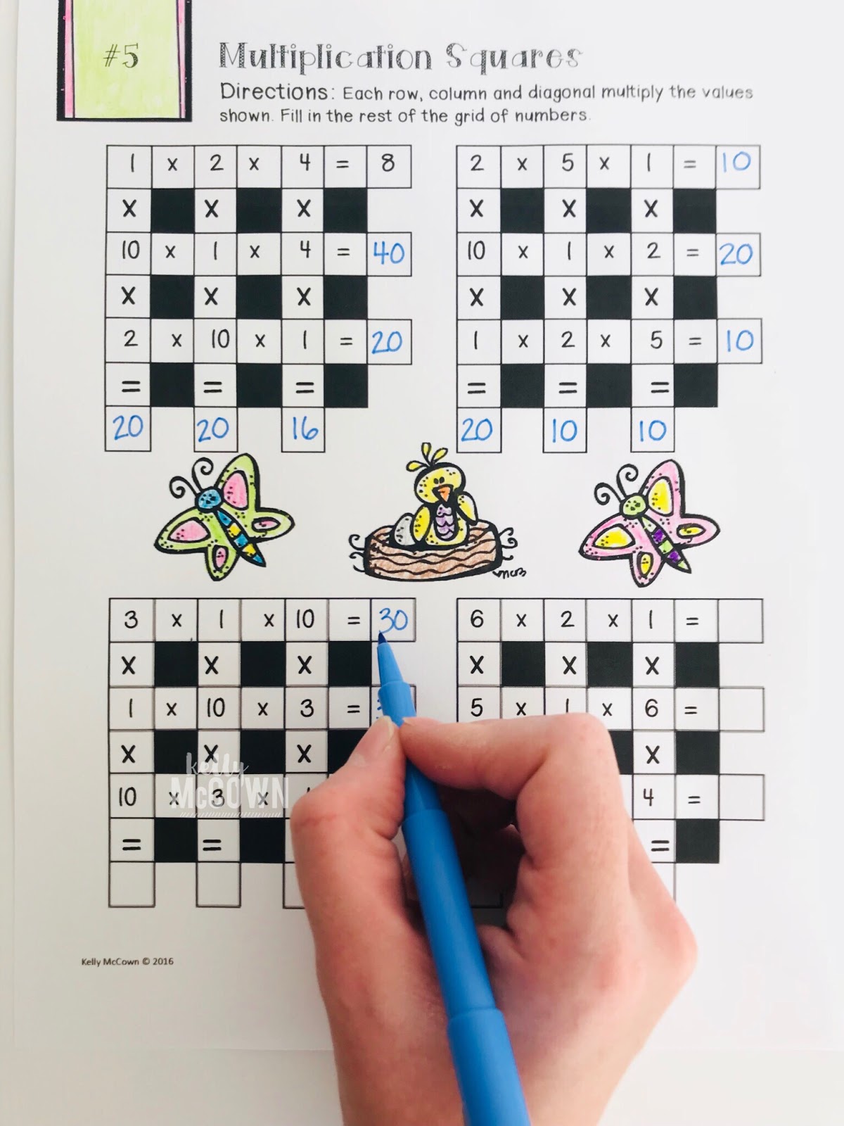 Kelly McCown: April NO PREP Math Packet - 3rd Grade