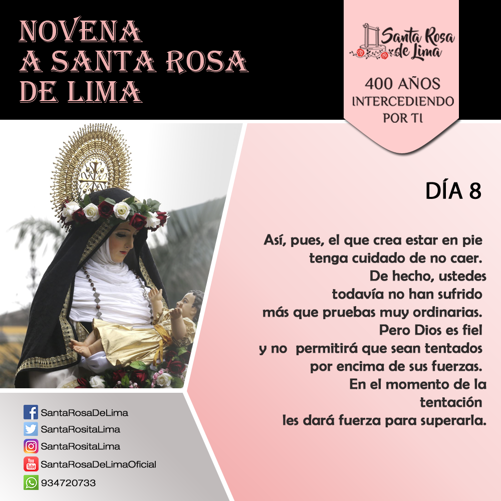 Santa Rosa de Lima: Novena a Santa Rosa - Día 8
