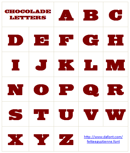 Juf in een klas: Lettertype chocoladeletters