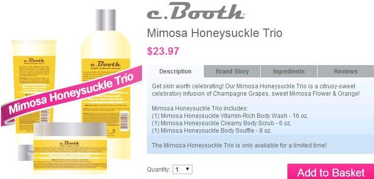 Special offer on Freeman's c. Booth Mimosa Honeysuckle body products ...