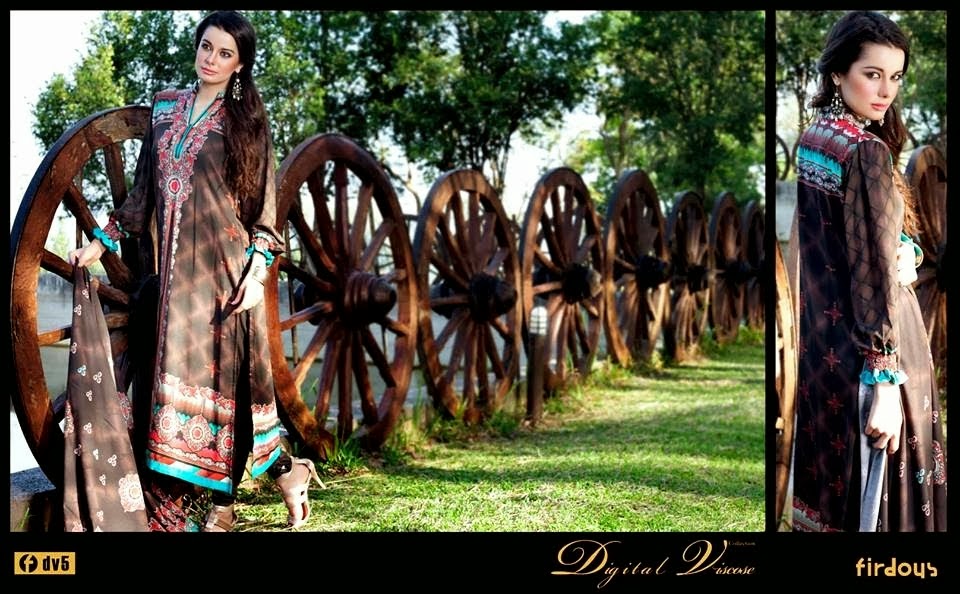 Best Linen Dress for Girls by Firdous | Firdous Viscose Collection 2014 ...