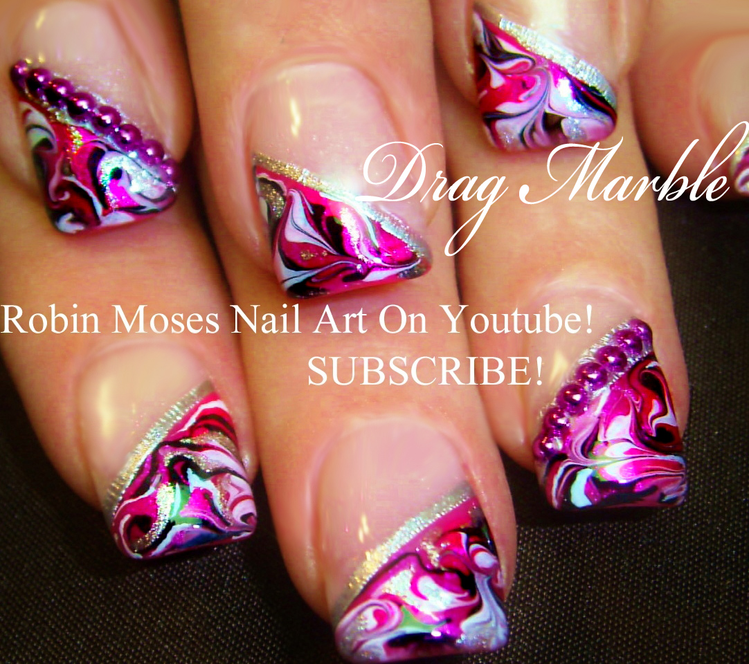 Nail Art by Robin Moses: Drag Marble Nail Art