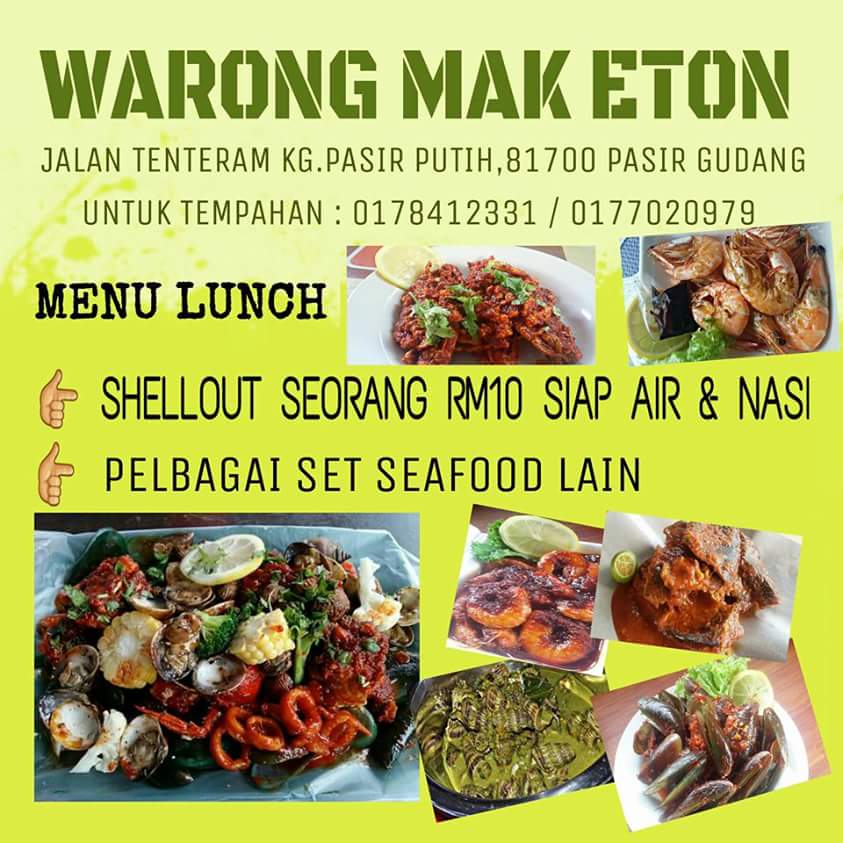 Shell Out Sedap dan Murah Hanya di Warong Mak Eton