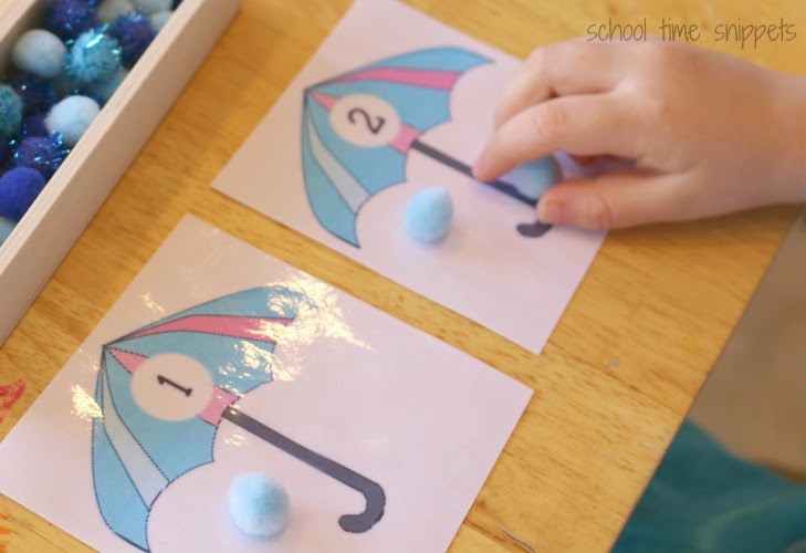 Counting Raindrops Preschool Printable | School Time Snippets