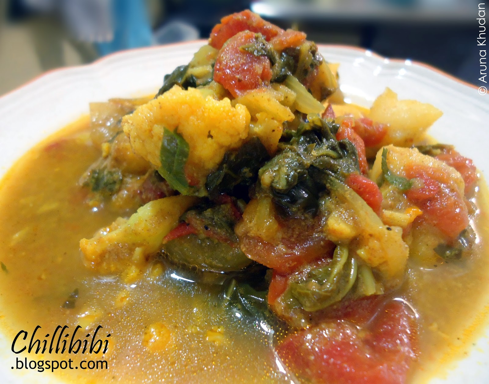 Curried Vegetables, so delicious with Roti