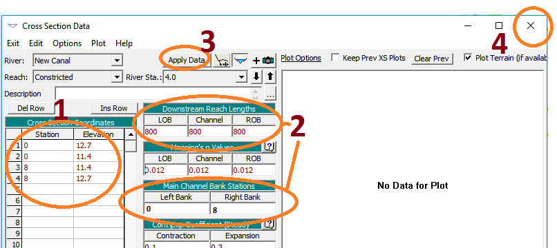 HEC-RAS Tutorial: Geometric Data File