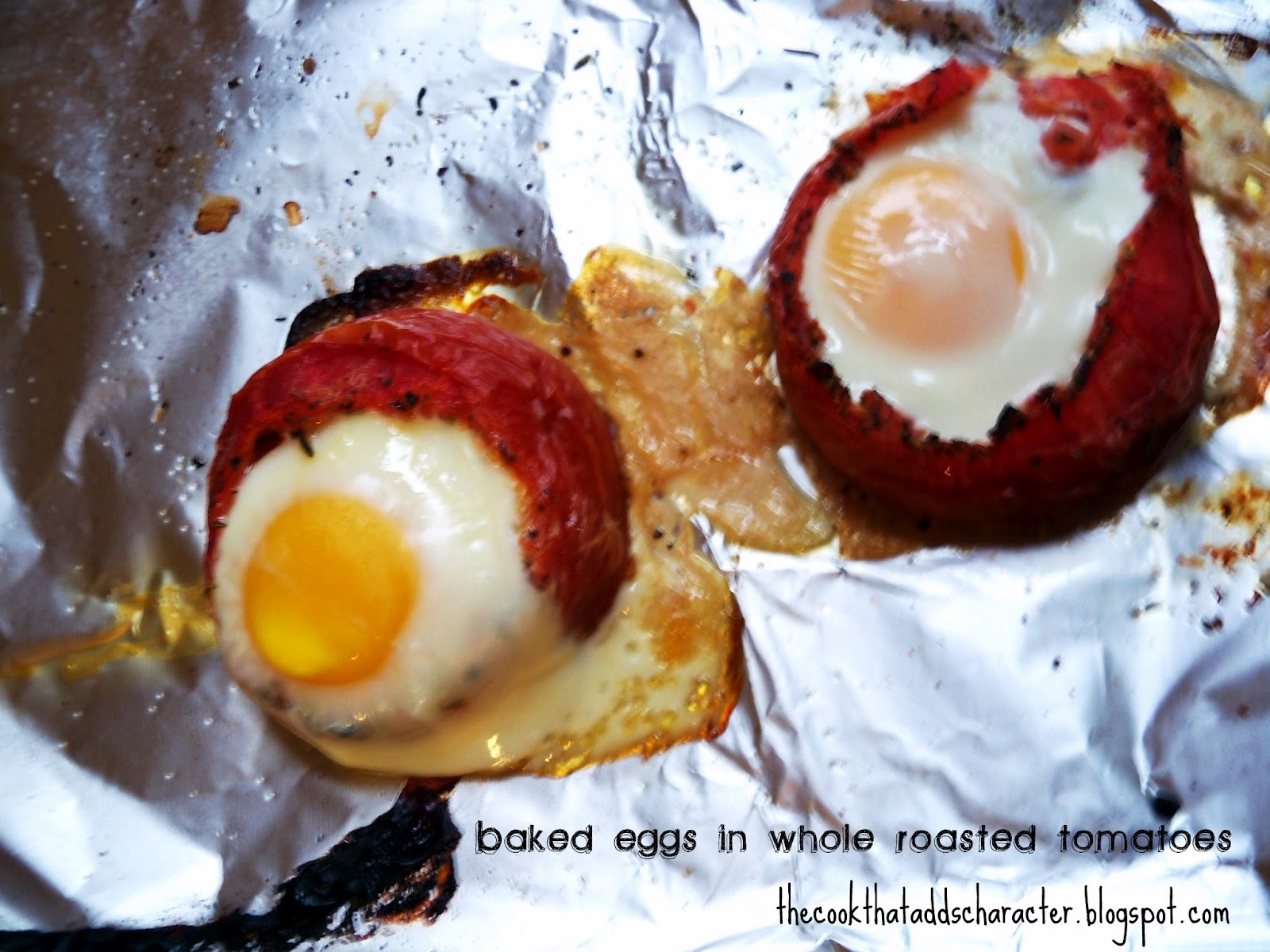 Make it your own.: Baked Eggs in Whole Roasted Tomatoes