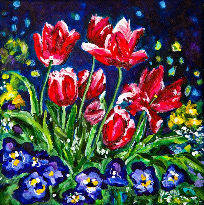 From My Canvas: Weekly Painting #4 - Dance of the Red Tulips