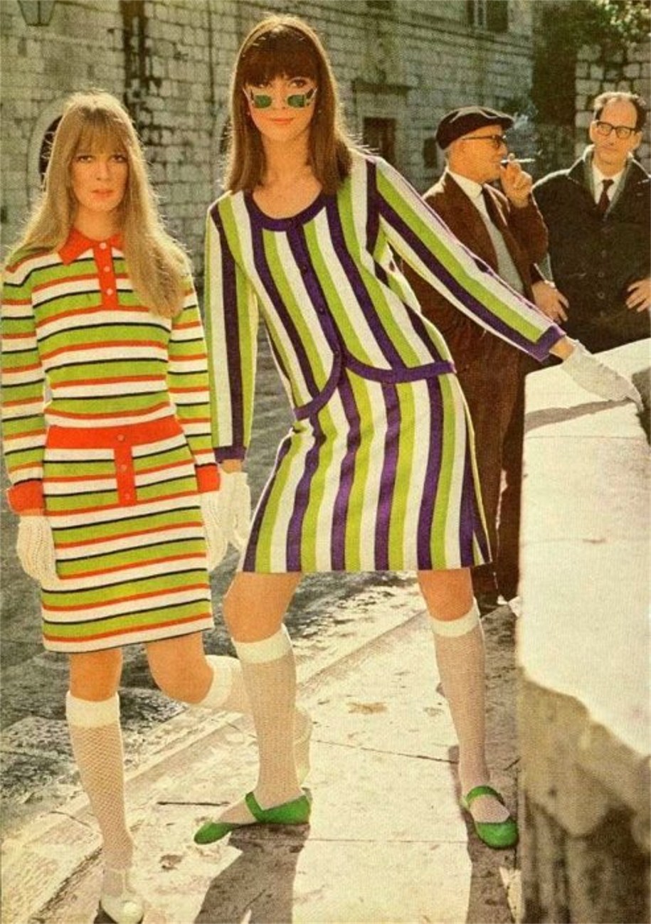 Sew Sixties: Mod Mini Skirt Project: Vertical Stripes