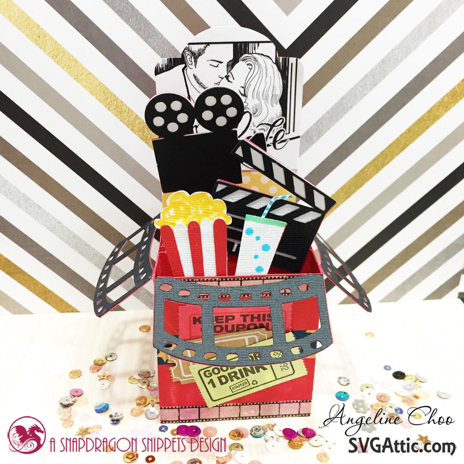 SVG Attic Blog: Love Movie Box Card with Angeline