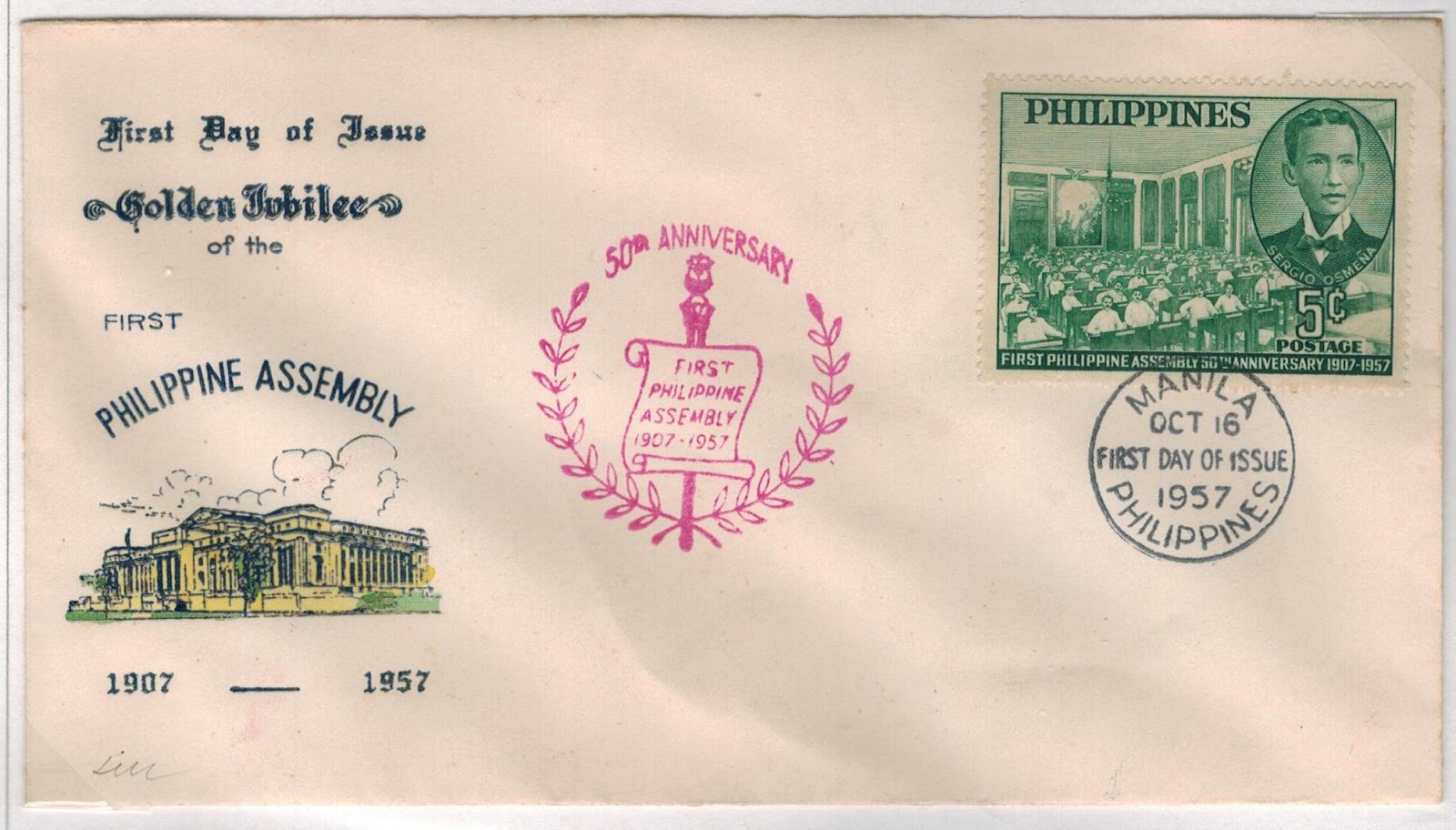 Philippine Republic Stamps : 1957 50th Anniversary of the First ...