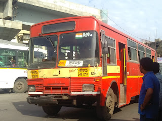 India's Transportation: PMPML buses at Hadapsar Bus Stand