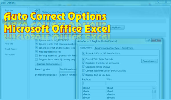 Cara Mudah Mengatur Auto Correct Option Pada Microsoft Office Excel dan ...