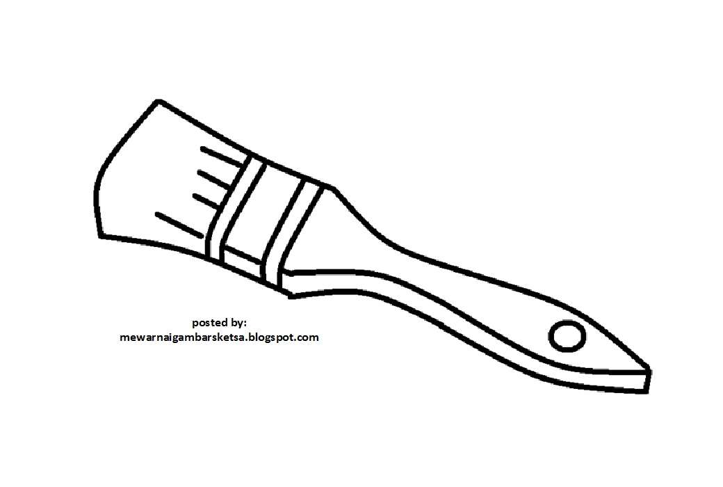 Mewarnai Gambar: Mewarnai Gambar Sketsa Kuas Cat 1