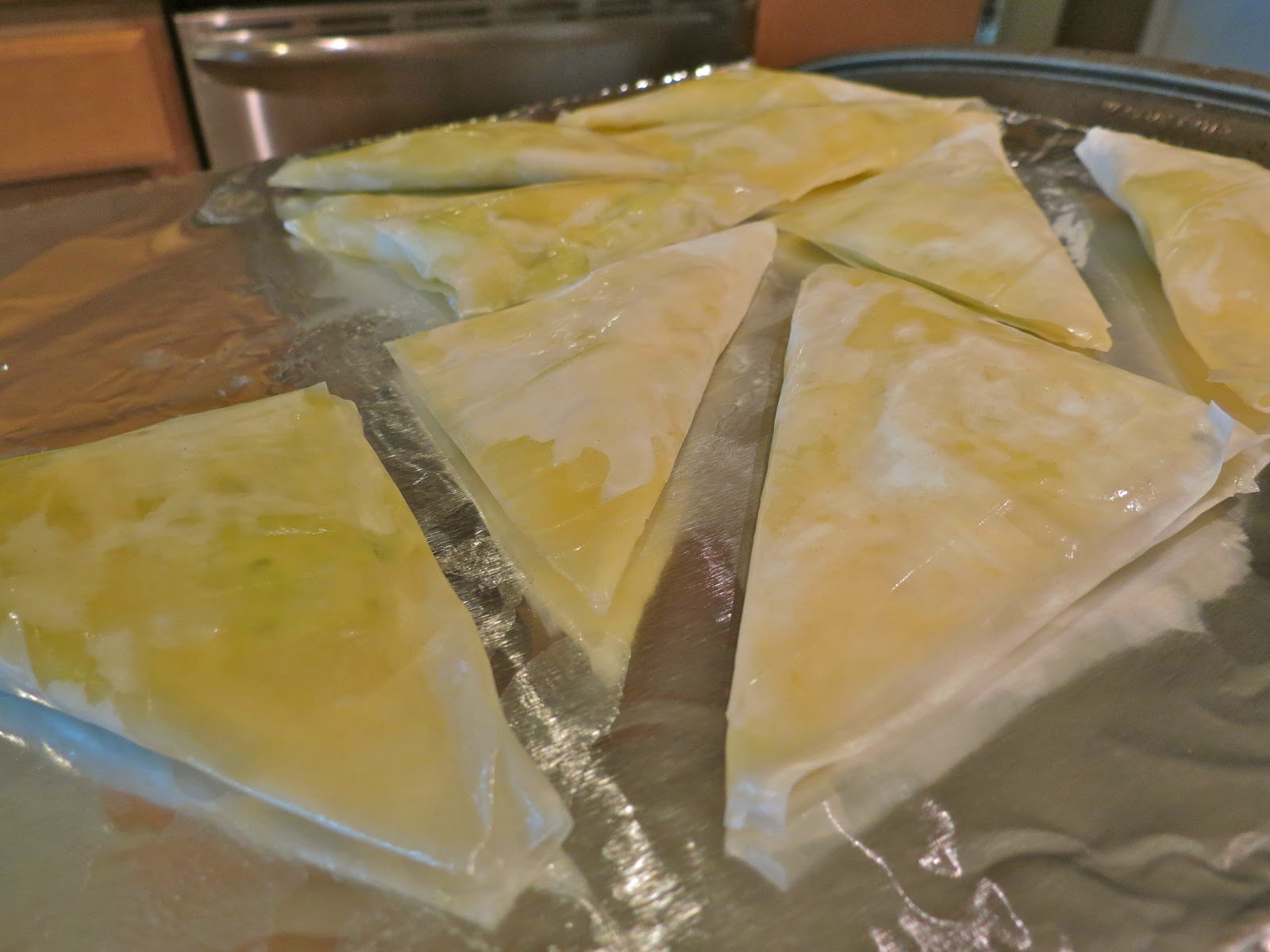 The Bee Cave Kitchen : Tiropita - Greek Cheese Phyllo Triangles