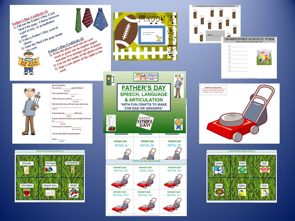 Twin Speech, Language & Literacy LLC: Father's Day Speech, Language ...