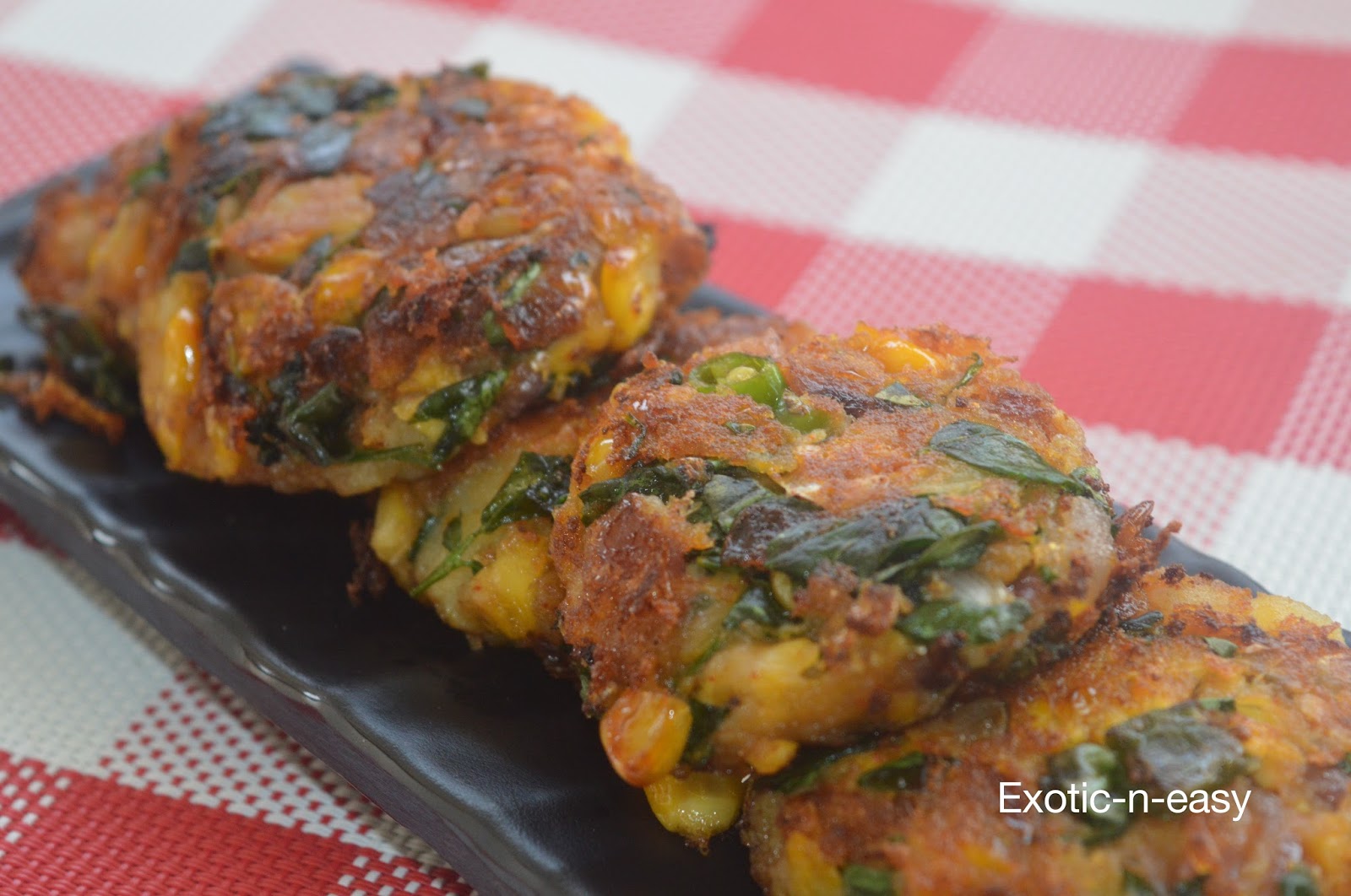 exotic-n-easy cooking: Corn Methi Kebab (Corn Fenugreek Cutlet)