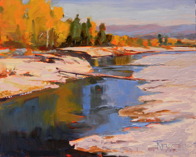 in plein air: "The Bitterroot River" oil, plein air painting, by Robin ...