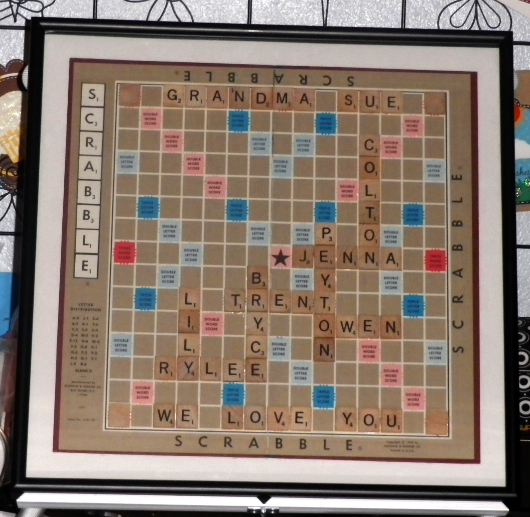 Cards by CG: Framed Scrabble Board