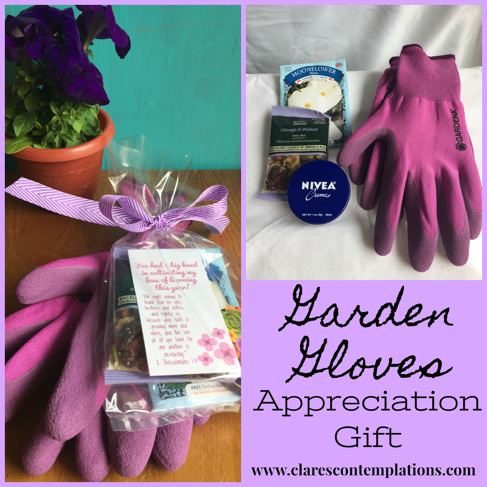 Clare's Contemplations: Garden Gloves Appreciation Gift