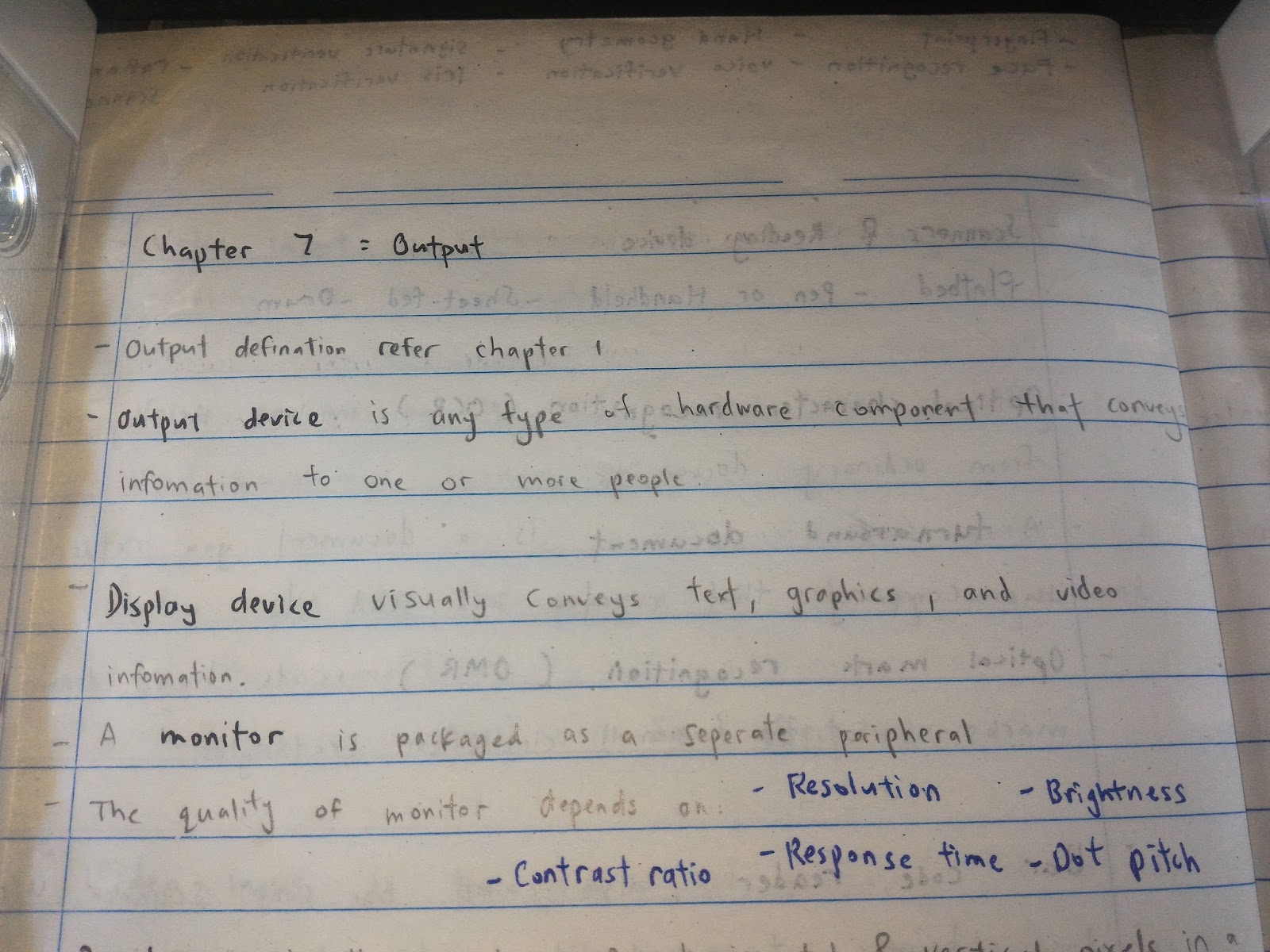 Computer Application Chapter 7 Output