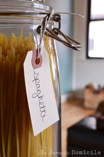 Pantry Reorganization: Pasta Jars and Labels |The Domestic Domicile