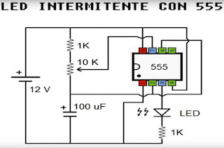 Luz intermitente con 555 | Proyectos de Electrónica