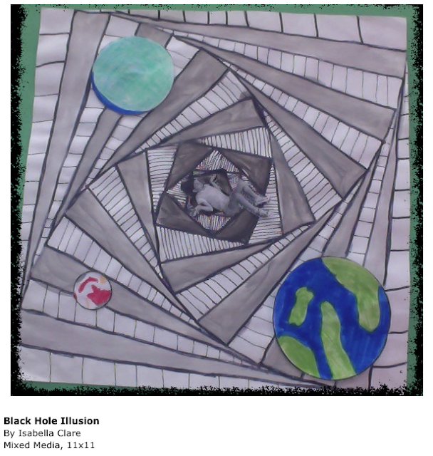 Art at Sanders Memorial: 4th Grade Black Hole Optical Illusion