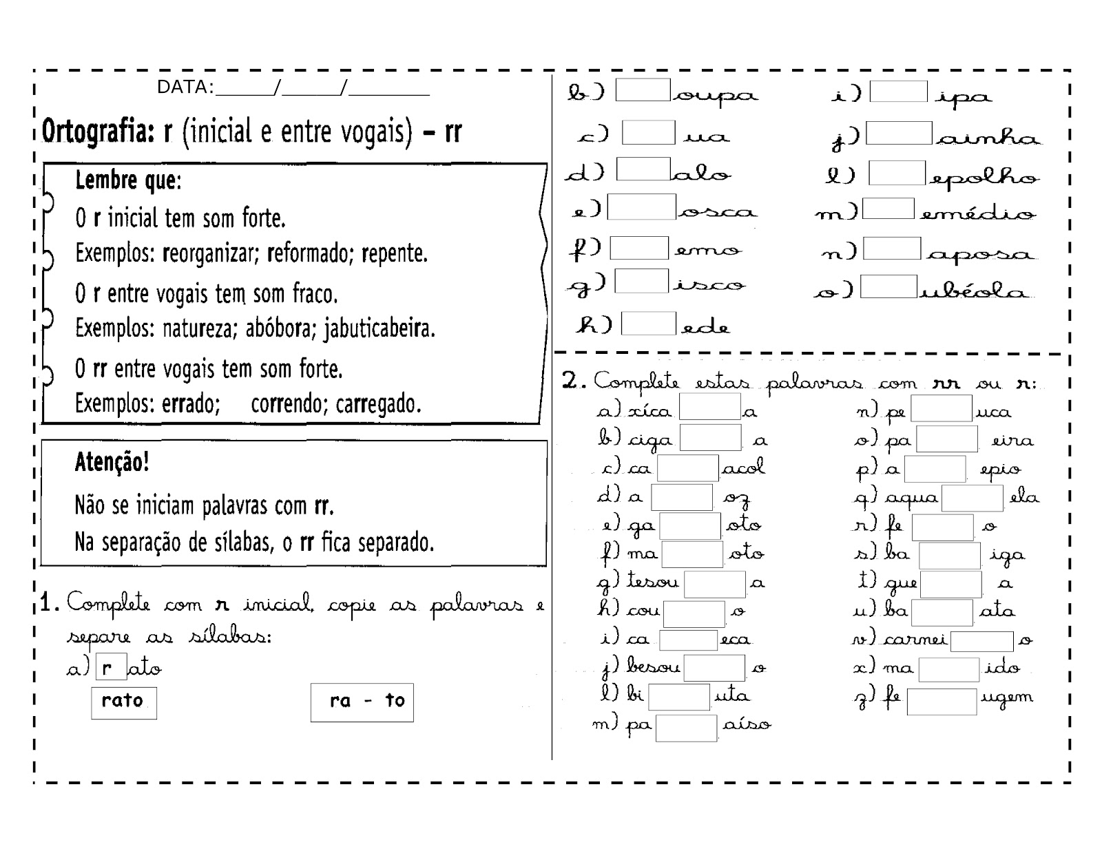 Vivendo com arte: ORTOGRAFIA: SONS DO R