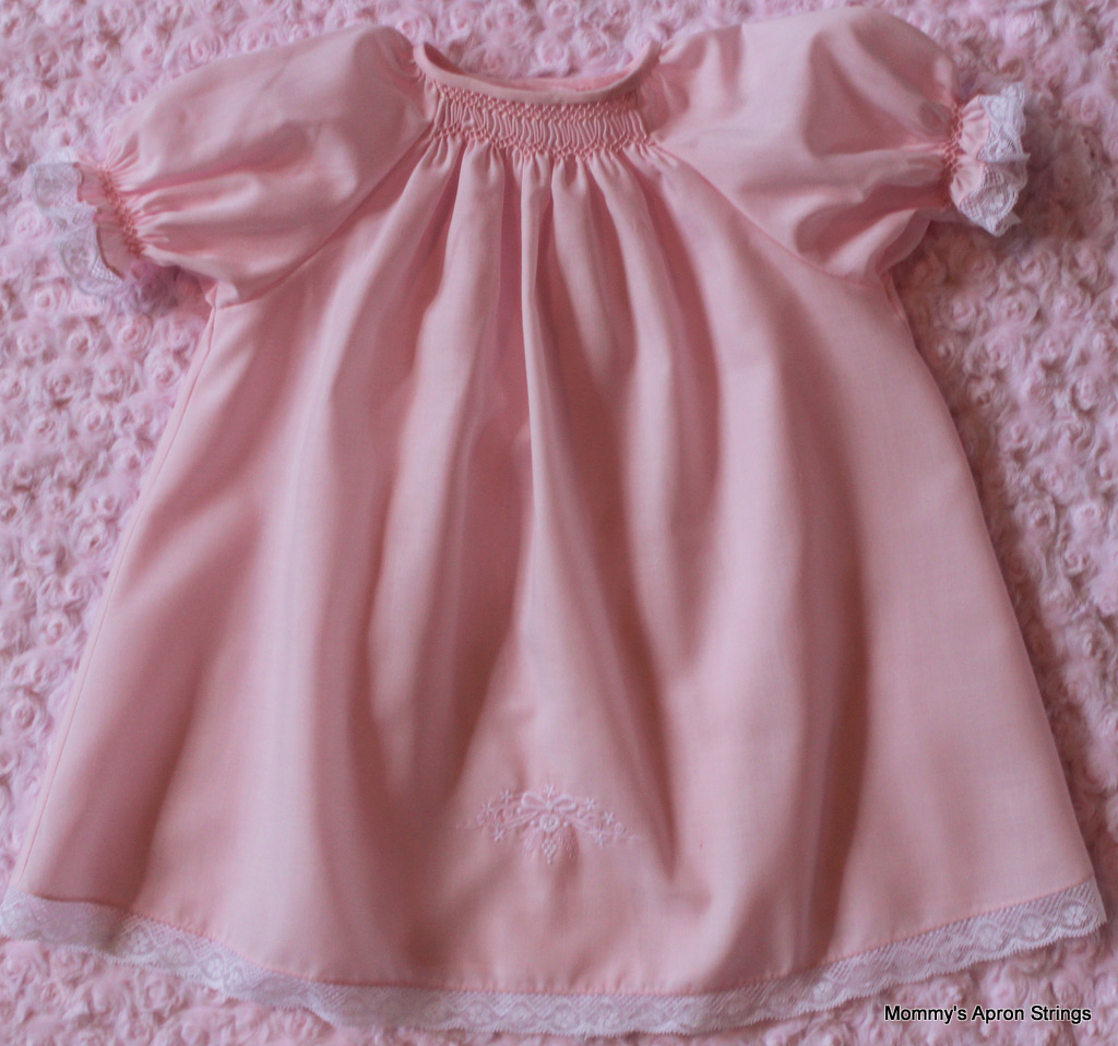 Mommy's Apron Strings: Pink Smocked Old Fashioned Baby Dress