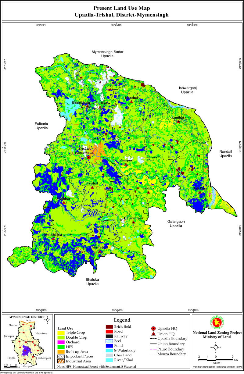 Mouza Map & 3 Detailed Maps of Trishal Upazila, Mymensingh, Bangladesh ...
