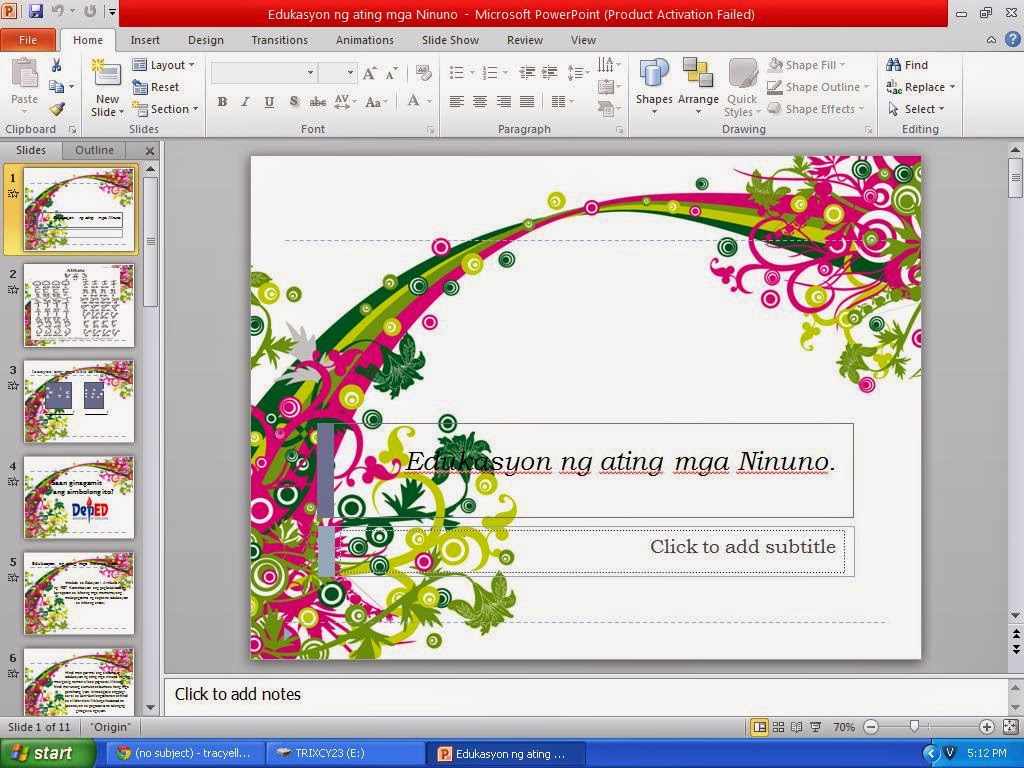 Giftedzone: Exercise No. 10 MS PowerPoint