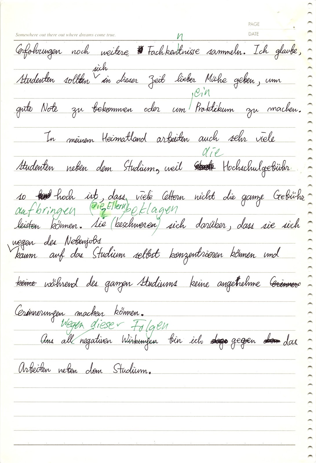 TestDaF Schreiben: Studieren und Arbeiten (1)