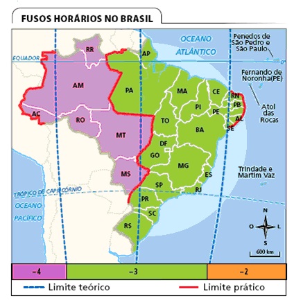 Mundo da Geografia: Fuso Horário do Brasil