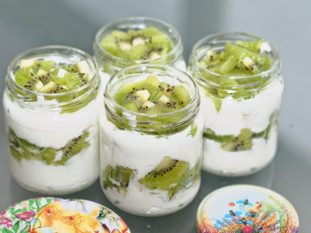 Verrine fromage blanc et kiwiVerrine fromage blanc et kiwi