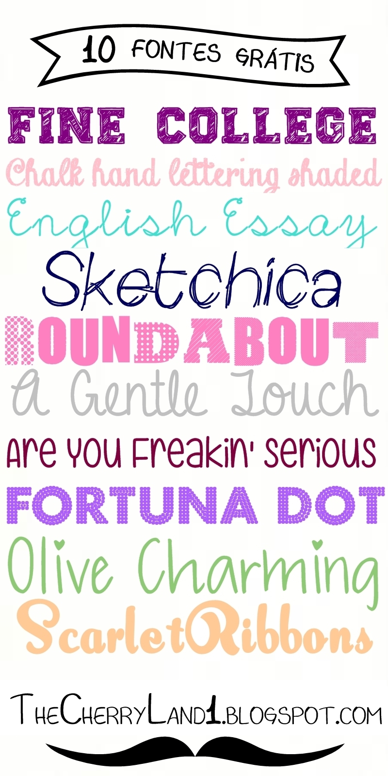 The Cherry Land: 10 fontes fofas que eu uso