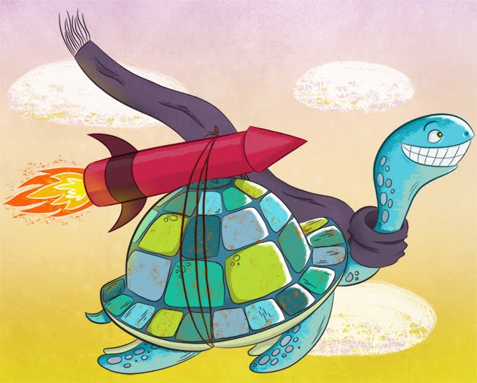 Laura Wood Illustration: The flying turtle