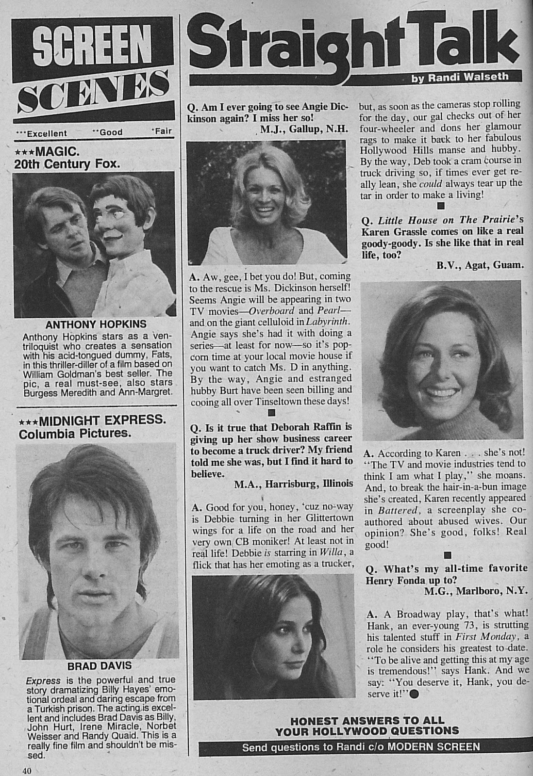 Poseidon's Underworld: Fun Finds: Modern Screen Magazine, March 1979